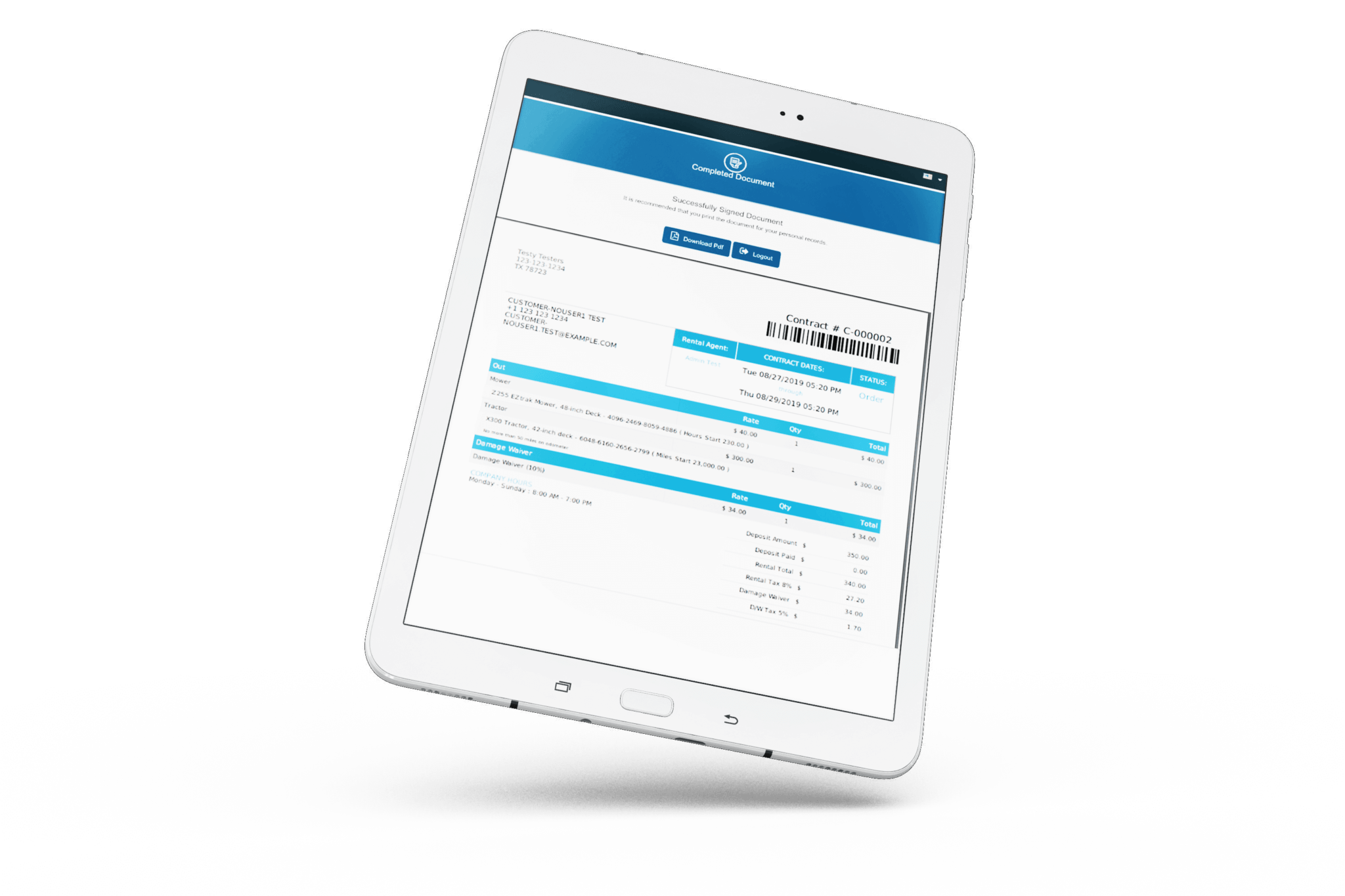 Rental eSign | Additional Apps | Point of Rental Software