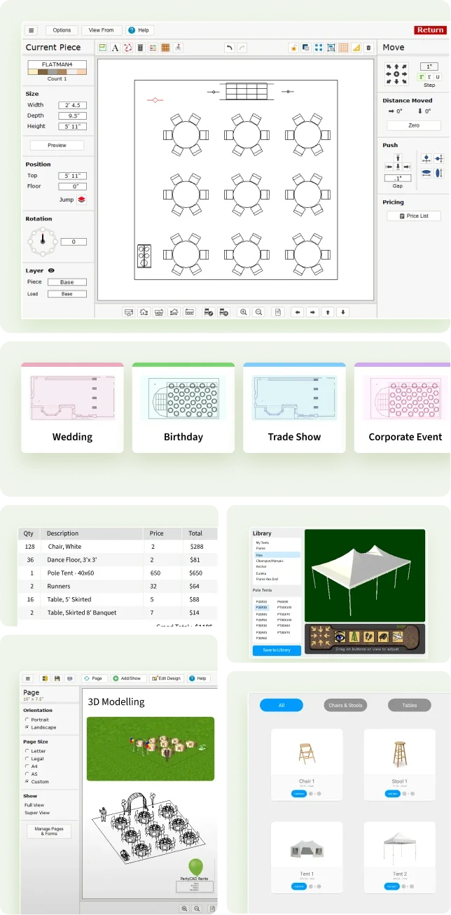 PartyCAD Event Layout Software | 2D & 3D Floor Plan Tool